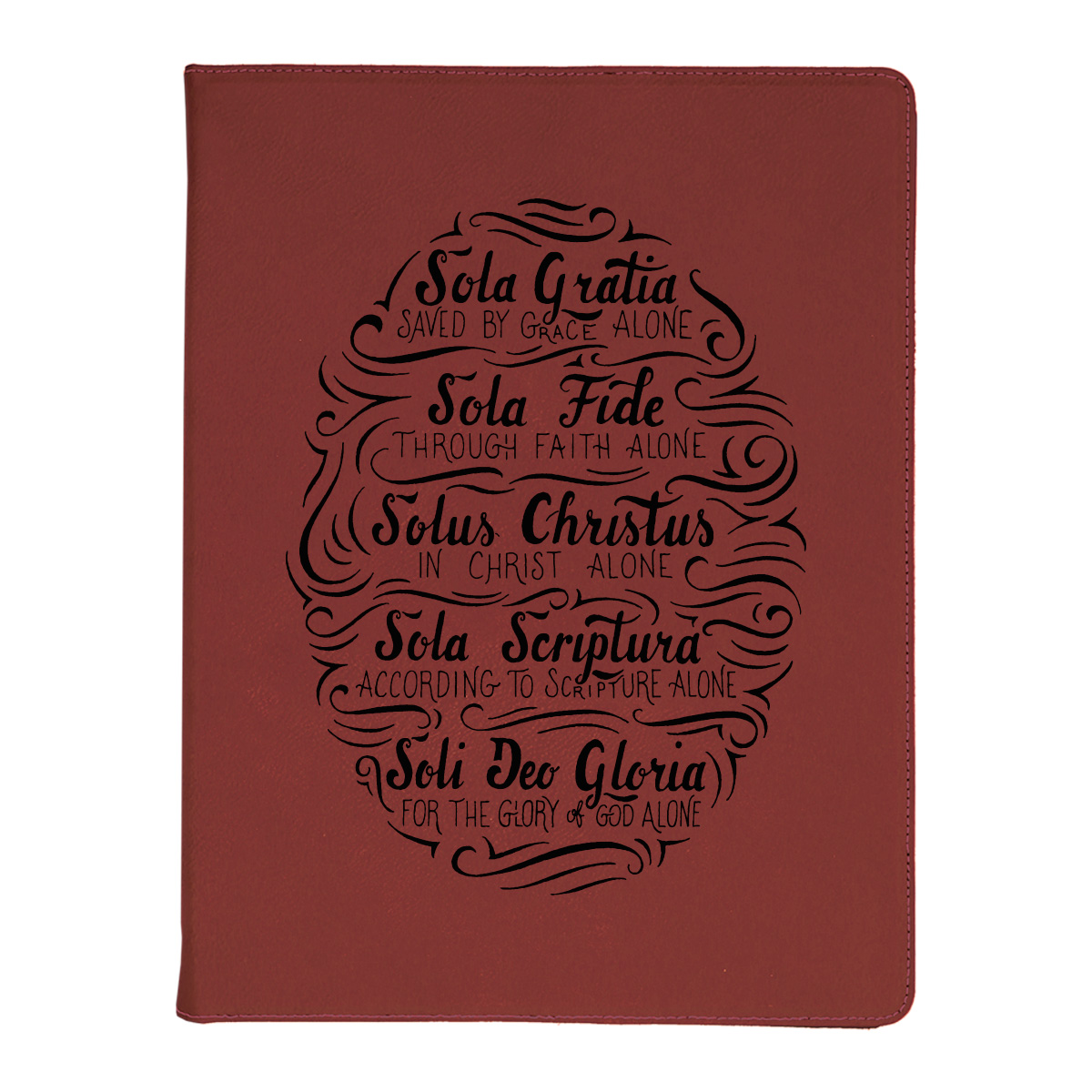 Five Solas Hand Lettered Portfolio Cover | Missional Wear